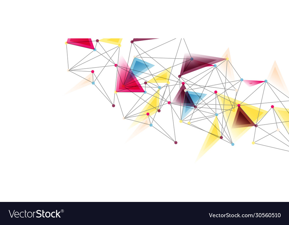 Line points connections triangular technology Vector Image