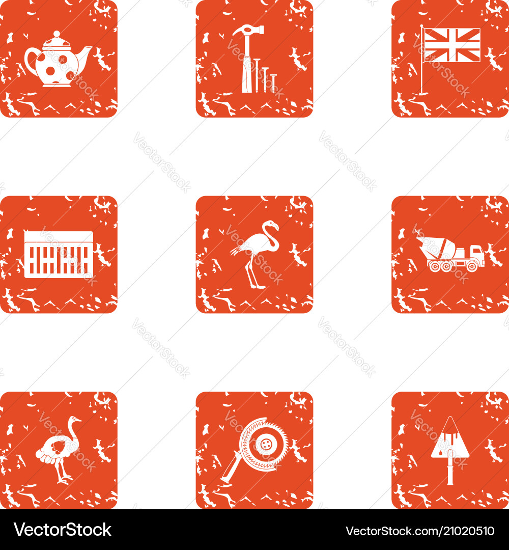 New light icons set grunge style Royalty Free Vector Image