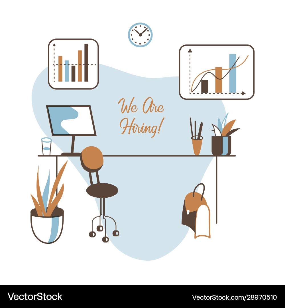 Office manager employment flat banner template Vector Image