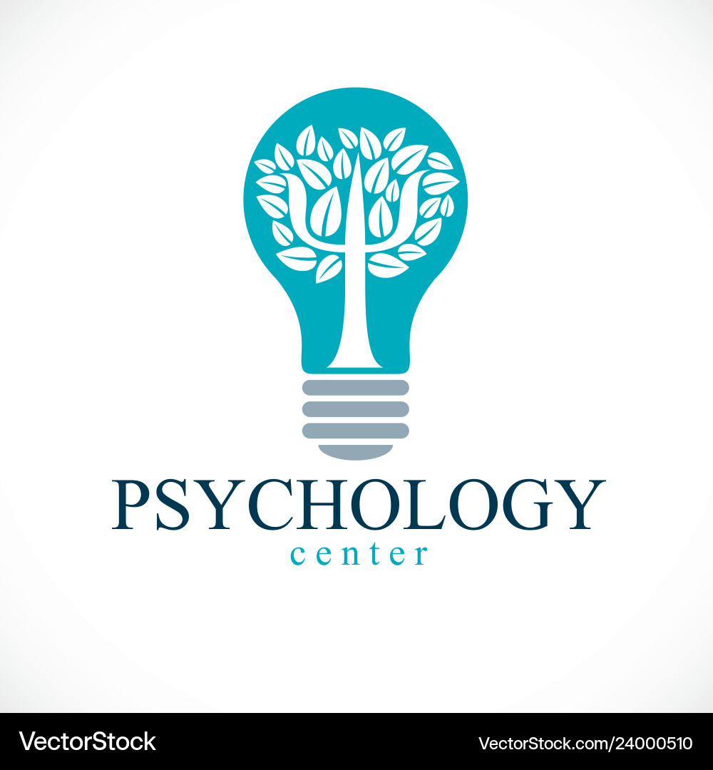 Psychology concept logo or icon created Royalty Free Vector