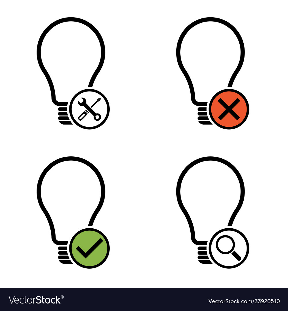 Set light bulb icon collection lightbulb Vector Image