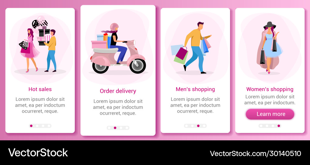 Shopping and retail onboarding mobile app screen Vector Image