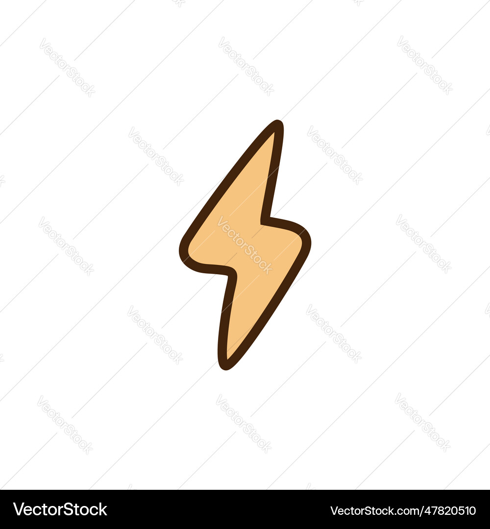 Simple hand drawn doodle of a lightning bolt Vector Image