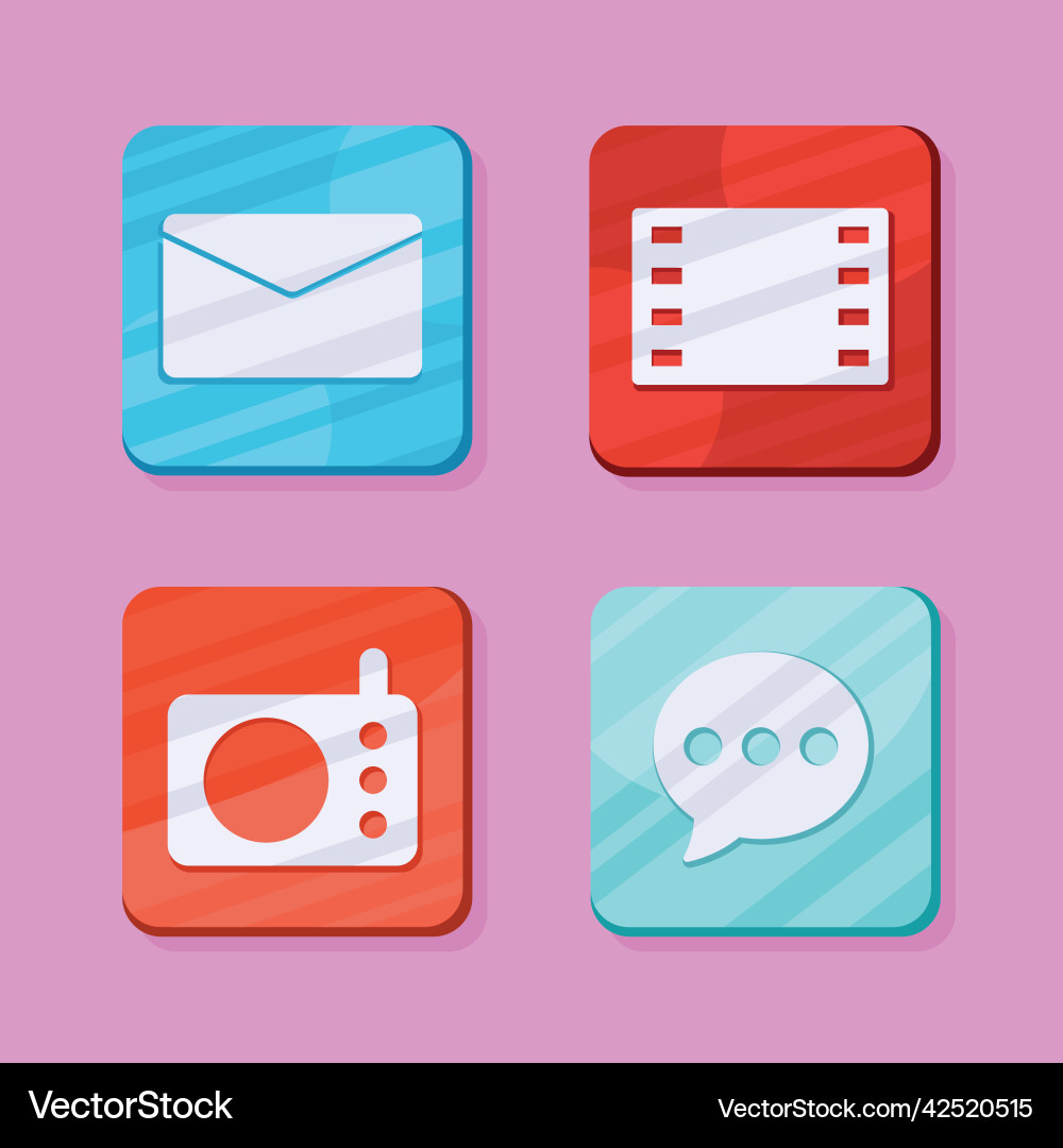 Applications signs four icons Royalty Free Vector Image