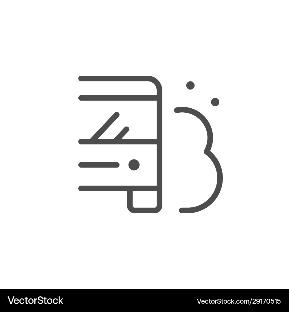 Bus exhaust emission line icon Royalty Free Vector Image