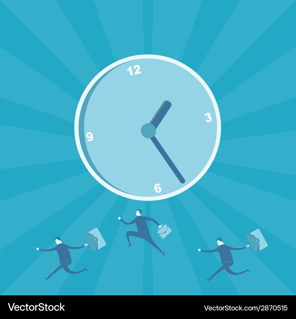 Business man running for time management Vector Image