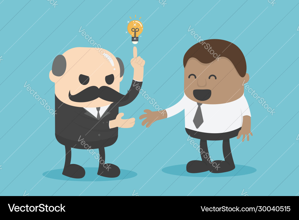 Chief businessman is proposing idea for Royalty Free Vector