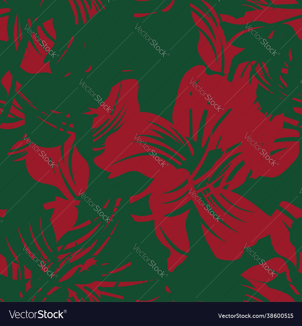 Christmas floral seamless pattern background Vector Image