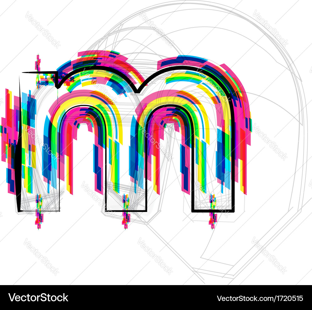 Colorful Font - Letter m Royalty Free Vector Image