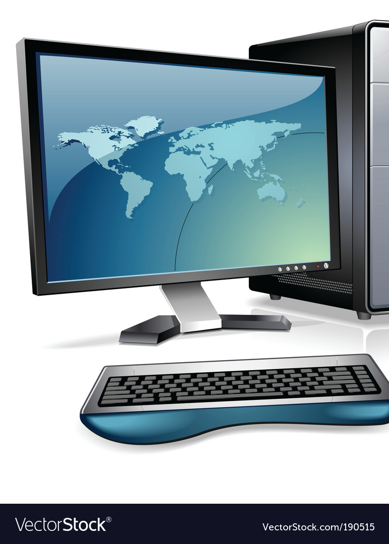 Computer station Royalty Free Vector Image - VectorStock