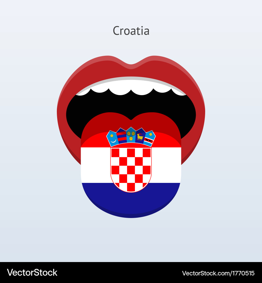 Croatia language abstract human tongue Royalty Free Vector