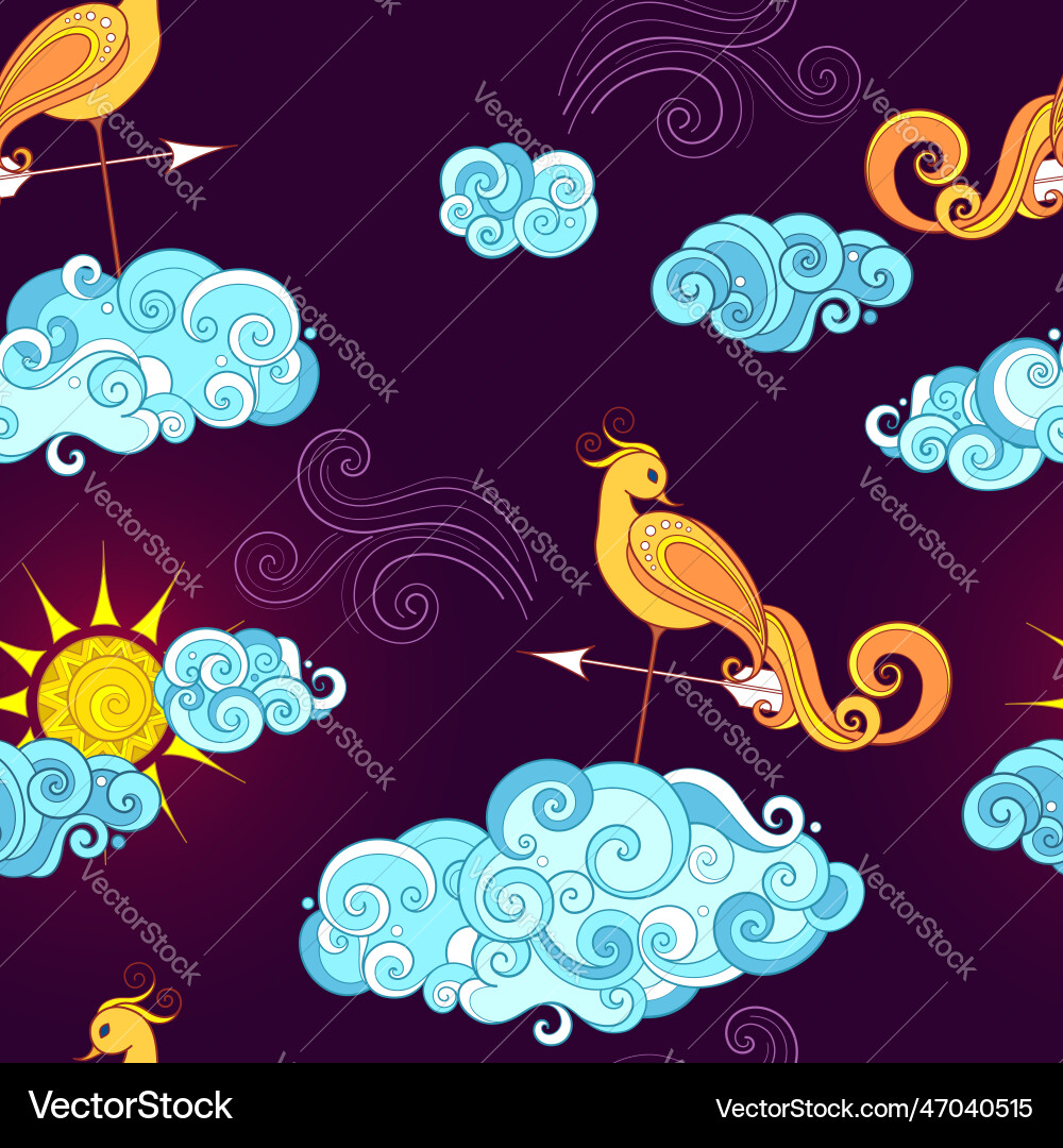Fairytale weather forecast seamless pattern Vector Image