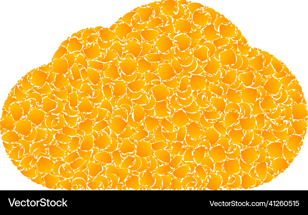 Golden cloud mosaic icon Royalty Free Vector Image