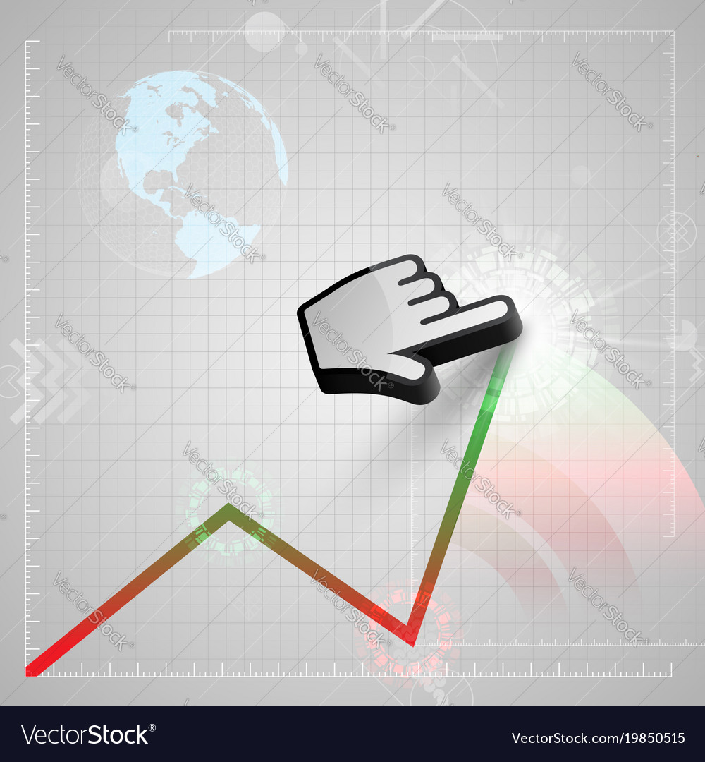 Graph and a cursor hand Royalty Free Vector Image