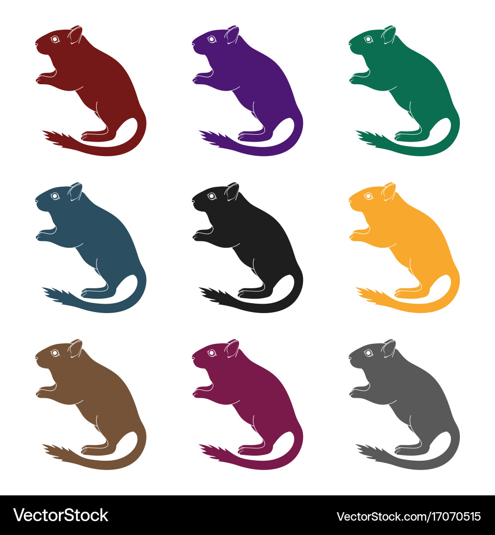 Gray gerbilanimals single icon in black style Vector Image