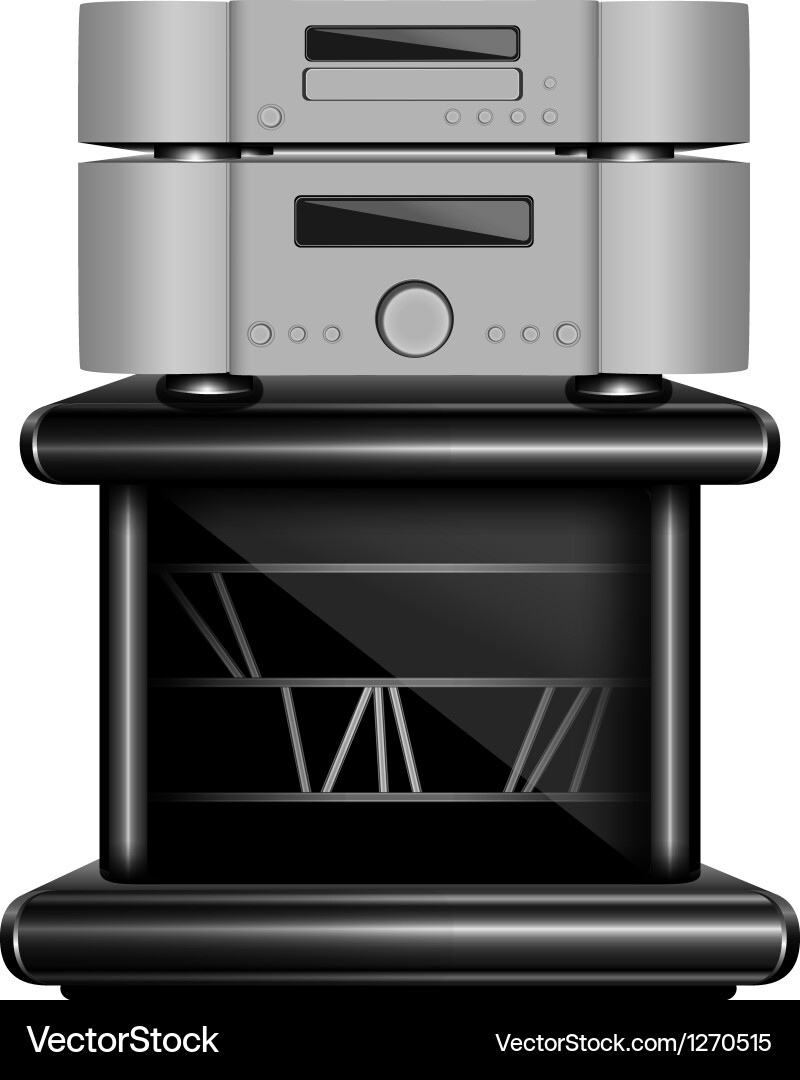 Hi-fi cd player and music Royalty Free Vector Image