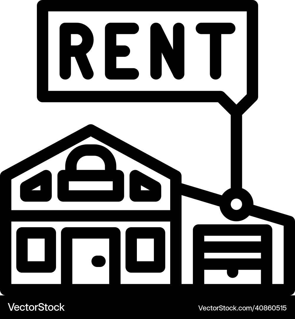 House rent line icon Royalty Free Vector Image