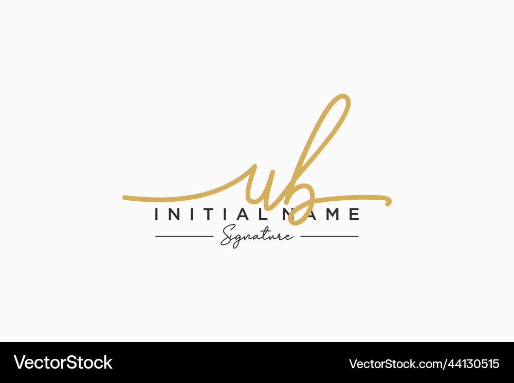 Initial ub signature logo template hand drawn Vector Image