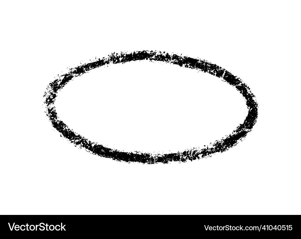 Ink oval frame grunge empty black box ellipse Vector Image