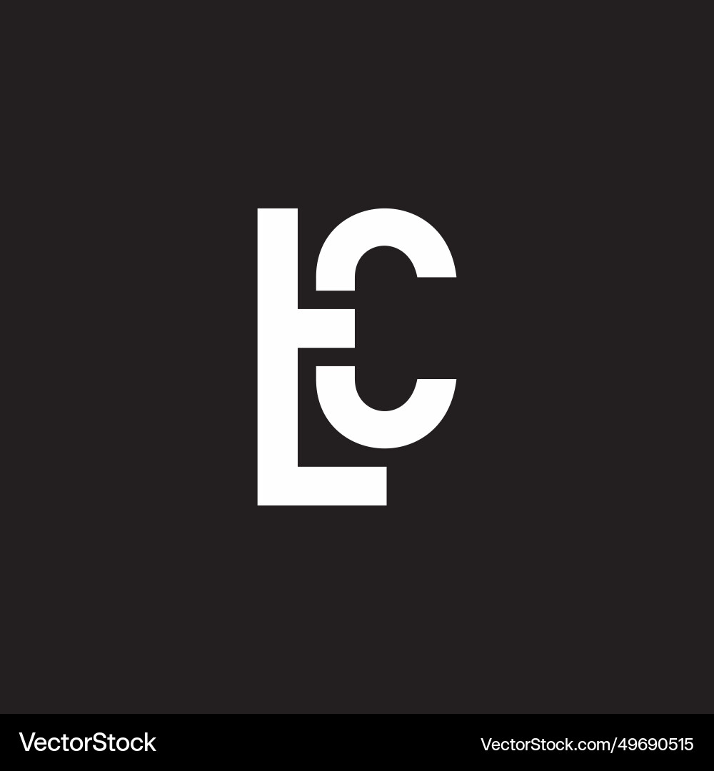 Letter tc simple linked geometric logo Royalty Free Vector