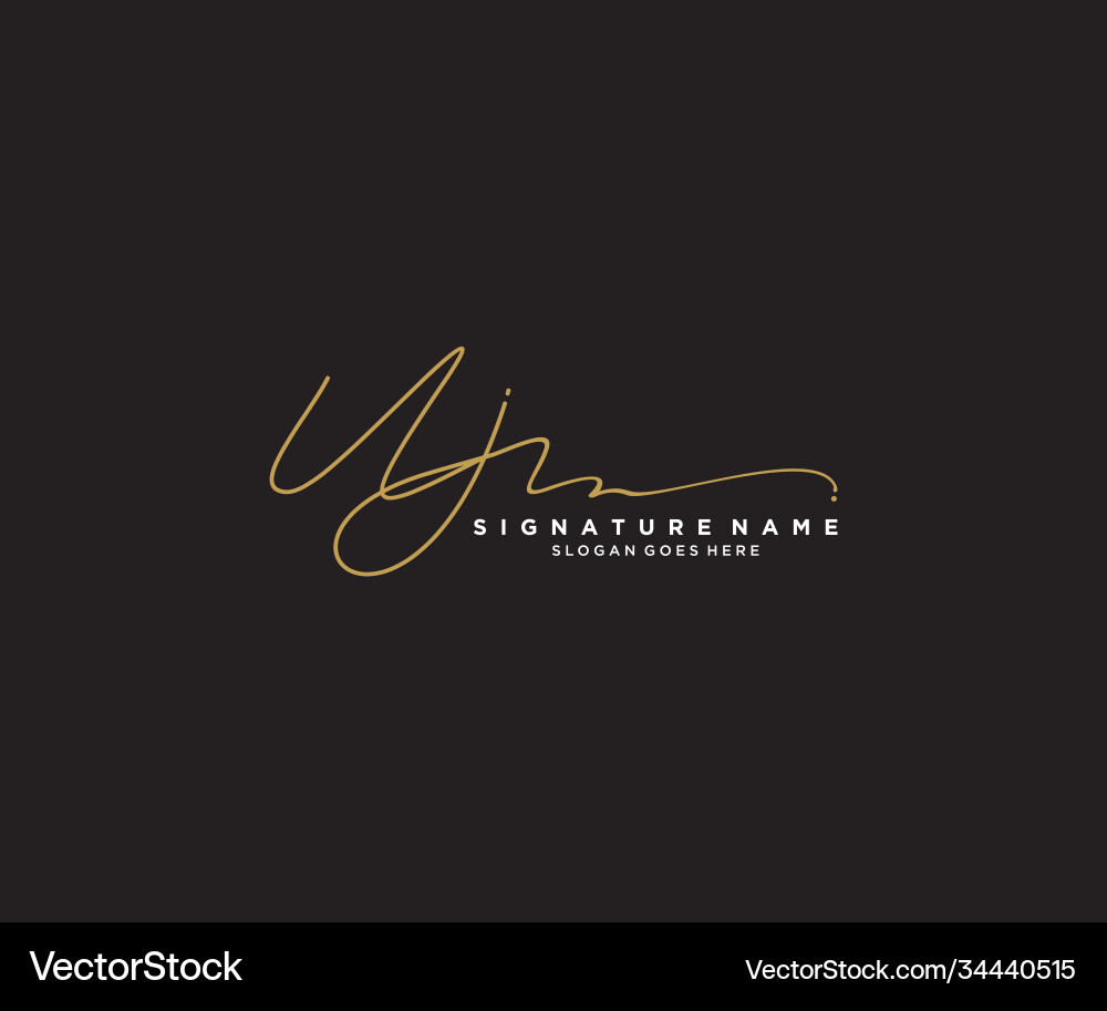 Letter uj signature logo template Royalty Free Vector Image