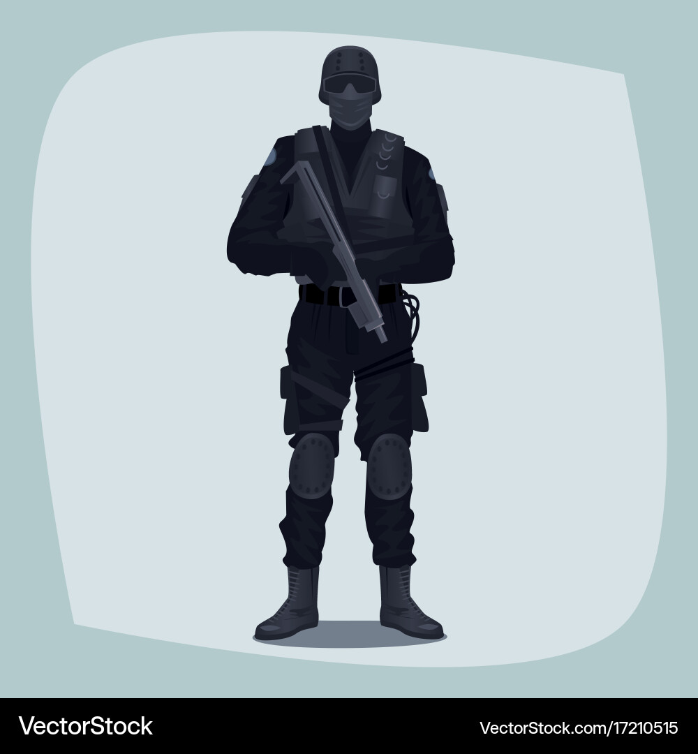 Man of specialized tactical team Royalty Free Vector Image