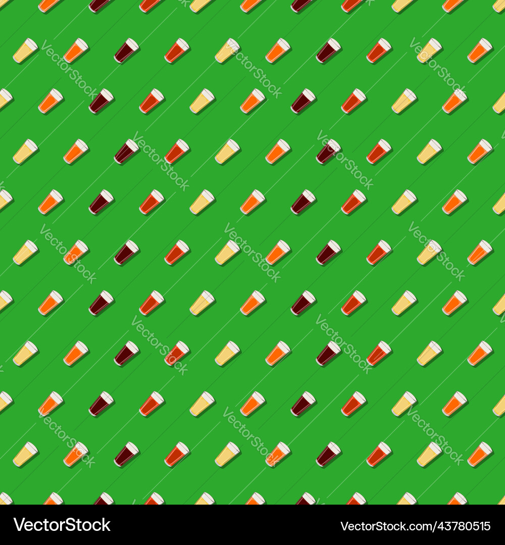 Pattern with craft beer in american pint Vector Image