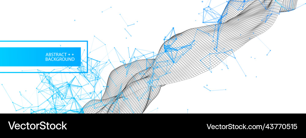 Polygonal science background with connecting dots Vector Image