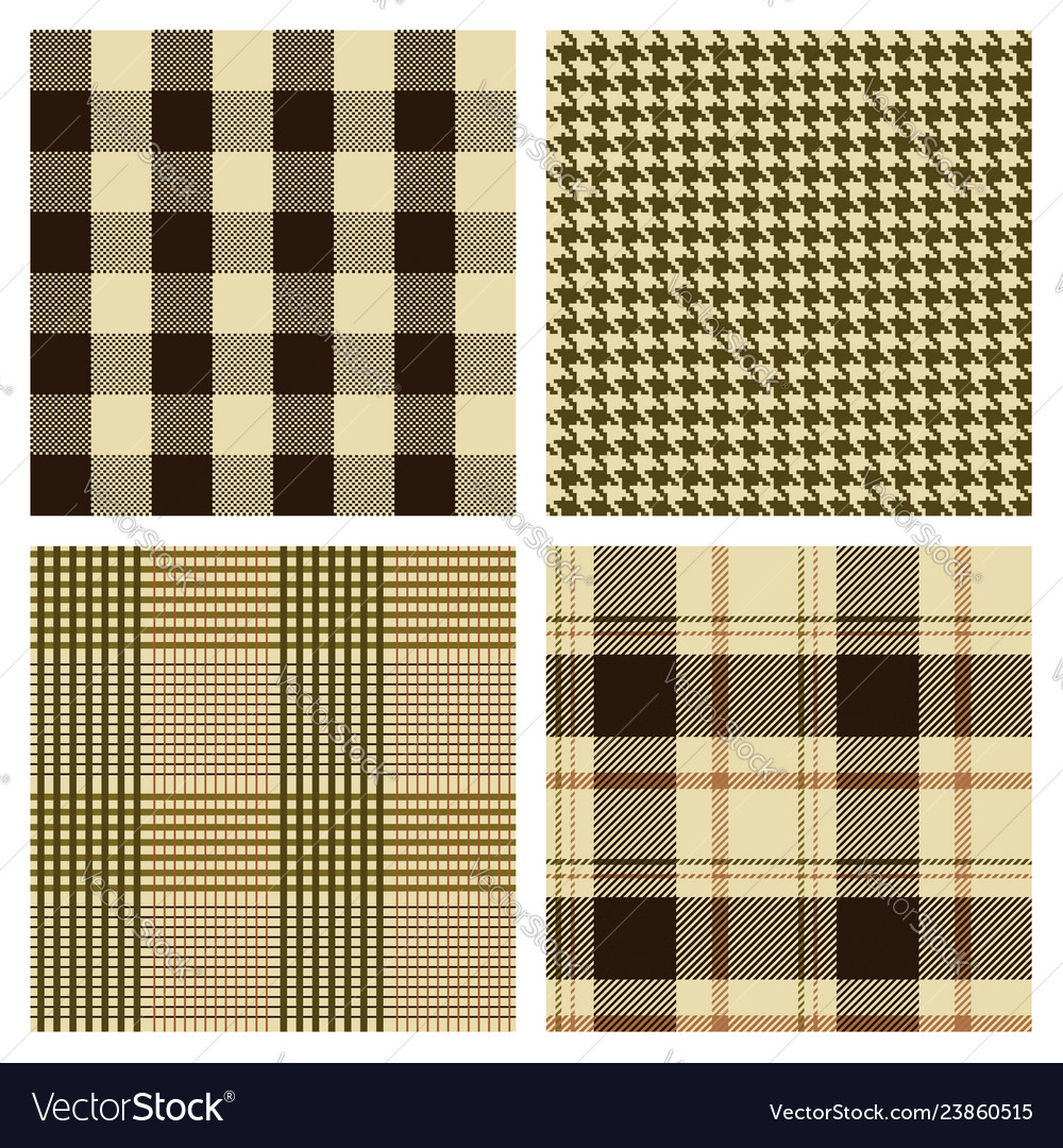 Seamless brown checked patterns Royalty Free Vector Image
