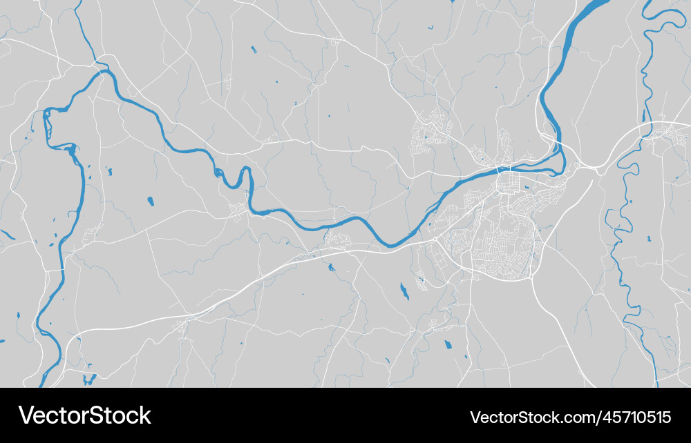 Tay river map perth city scotland watercourse Vector Image