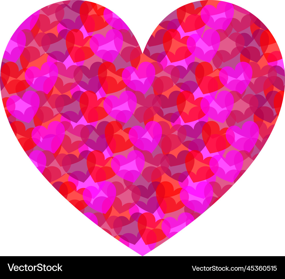 Valentines day graphic with overlapping heart Vector Image