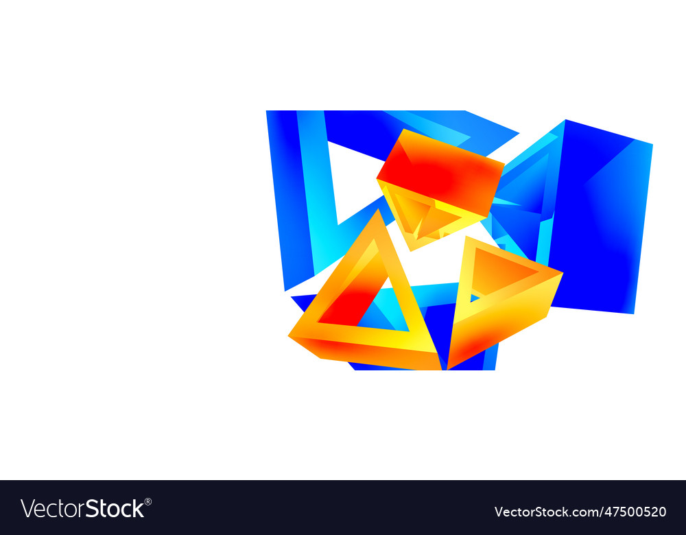3d triangle abstract background basic shape Vector Image