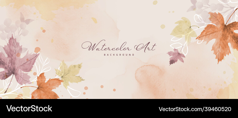 Abstract art autumn orange background with maple Vector Image