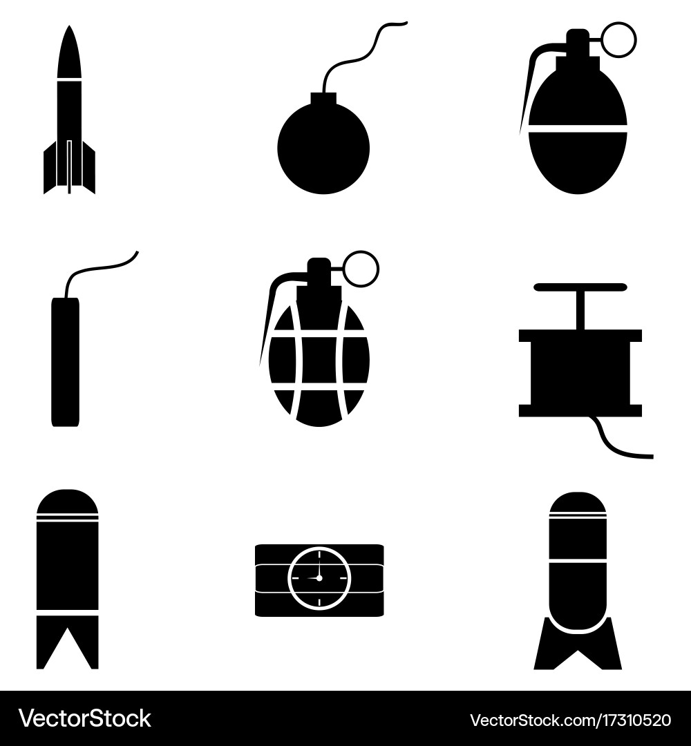 Bomb icon set Royalty Free Vector Image - VectorStock