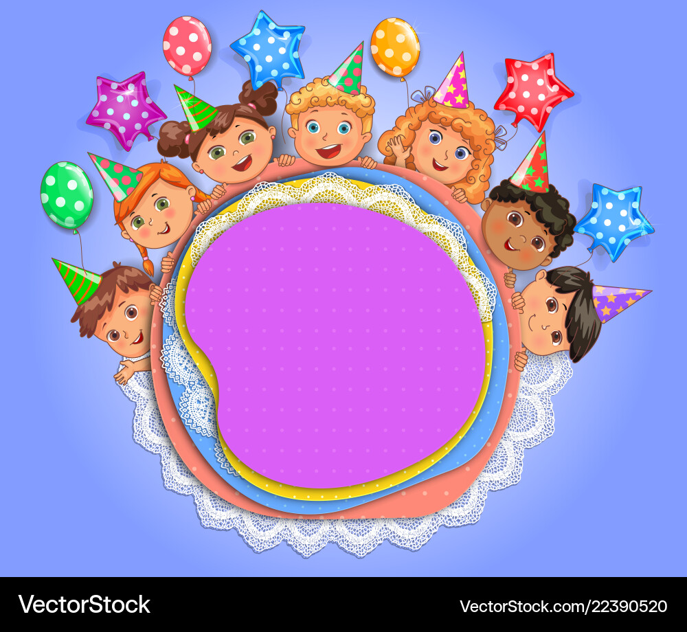 Bright congratulatory design with kids ready for Vector Image