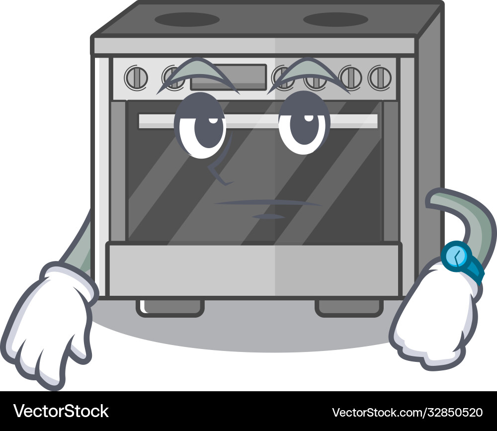 Cartoon character design kitchen stove Royalty Free Vector
