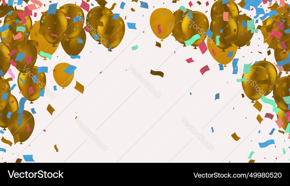 Celebration background with balloons and confetti Vector Image