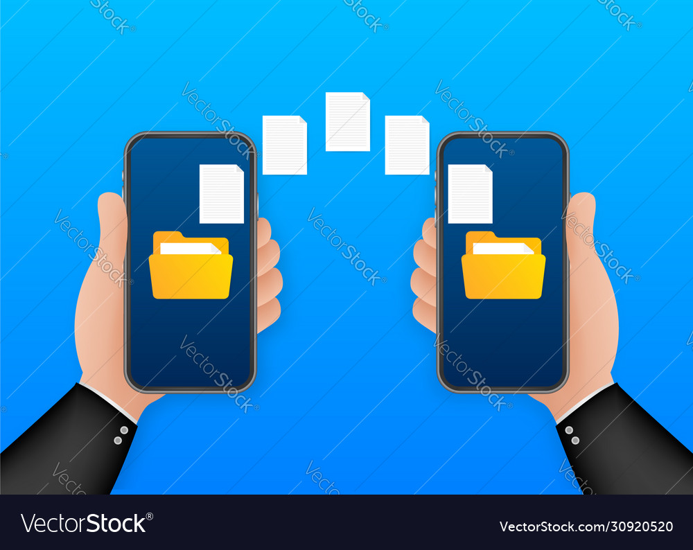 Data image file transfer between device Royalty Free Vector