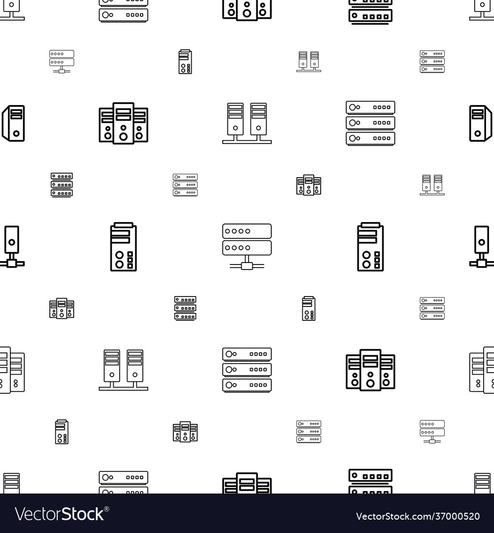 Datacenter icons pattern seamless white background