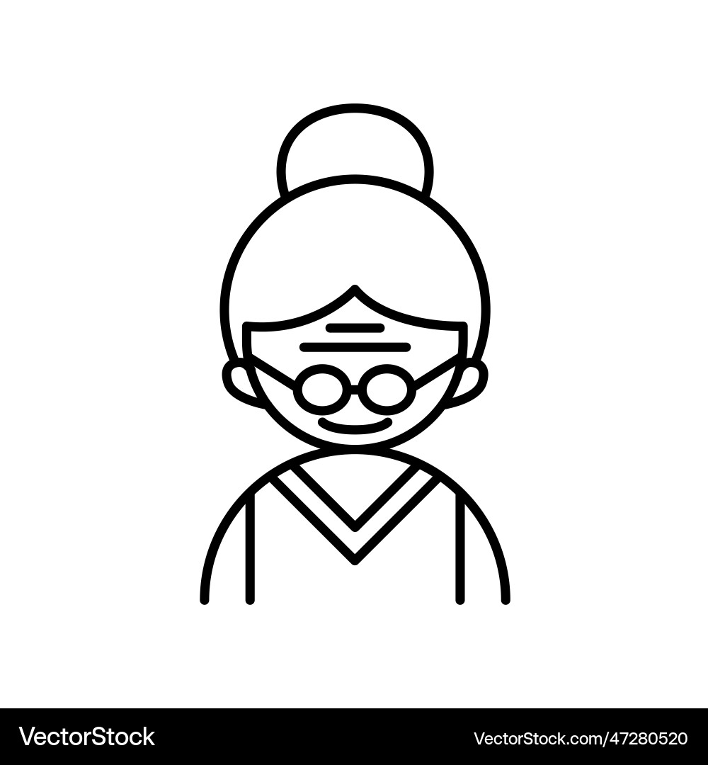 Elderly woman icon Royalty Free Vector Image - VectorStock