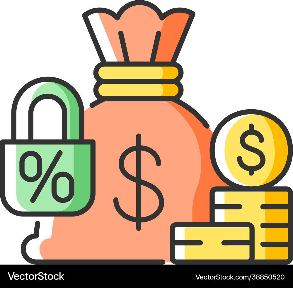 Fixed deposit rgb color icon Royalty Free Vector Image