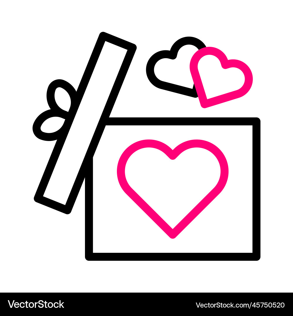 Gift icon duocolor red blue valentine element and Vector Image
