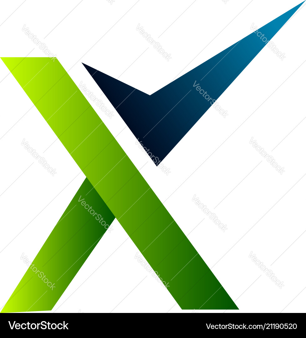 Letter x logo check mark logo design concept Vector Image