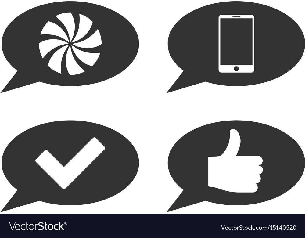 Message cloud flat icon set Royalty Free Vector Image