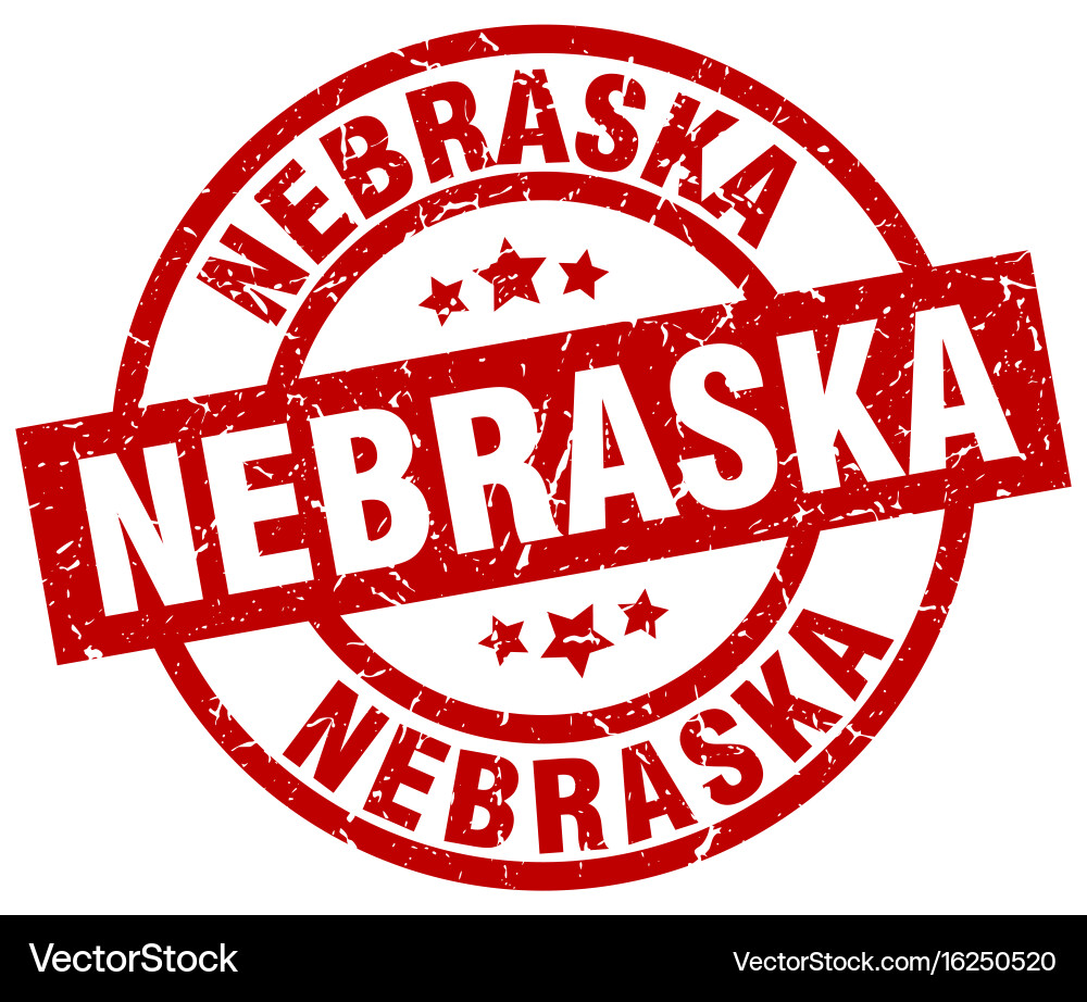 Nebraska red round grunge stamp Royalty Free Vector Image