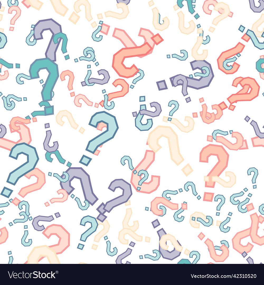 Quiz seamless pattern question marks doubt faq Vector Image