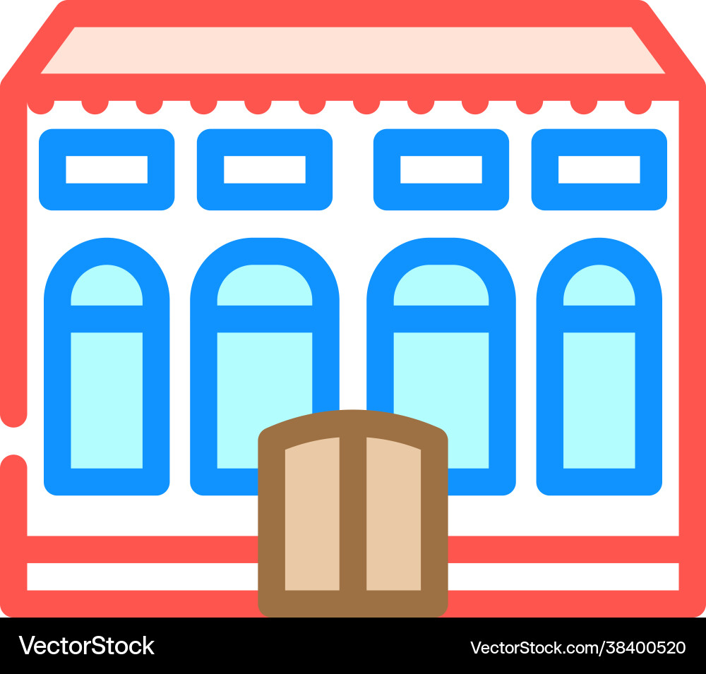 Residence house color icon Royalty Free Vector Image