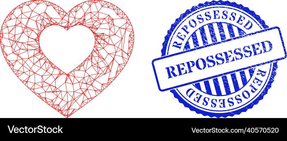 Scratched repossessed stamp seal and hatched Vector Image