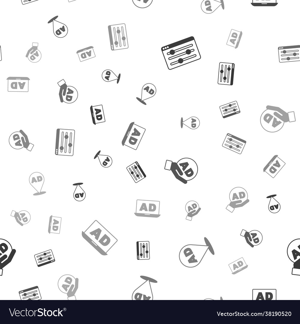 Set Browser Setting Advertising And On Seamless Vector Image