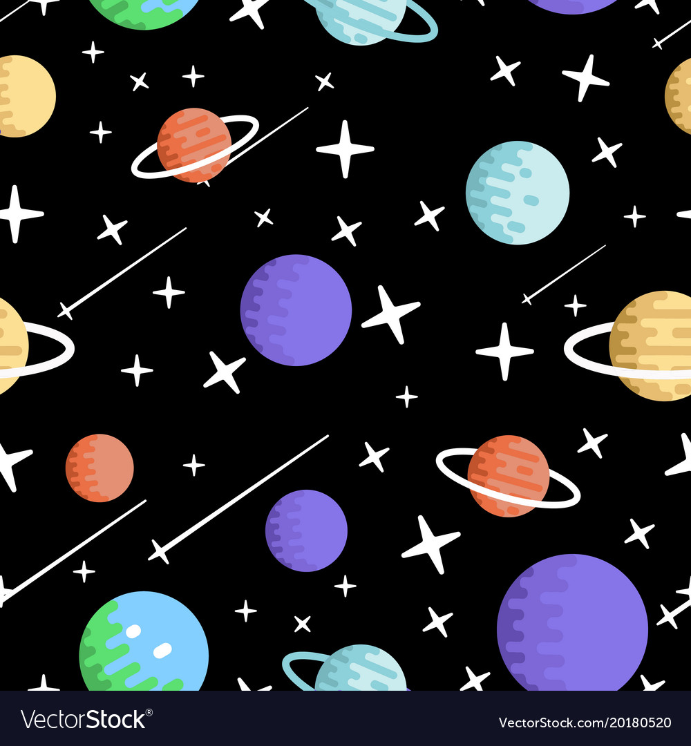 Space planets pattern Royalty Free Vector Image
